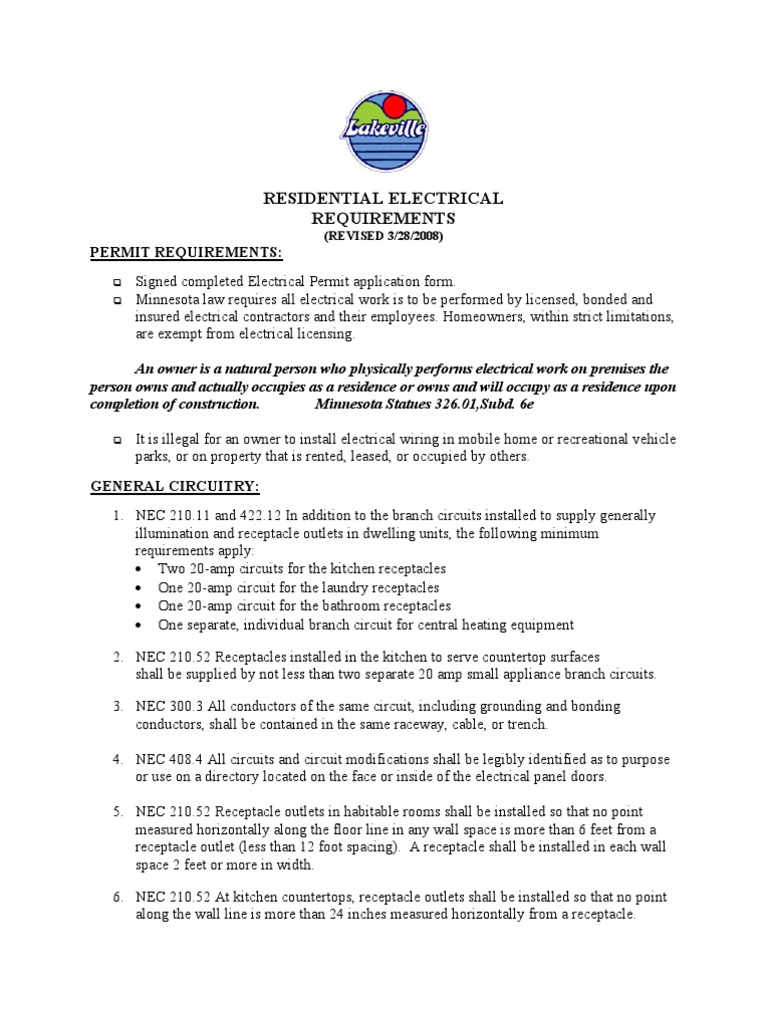 Electrical Permits | Electrical Wiring | Electrical Conductor