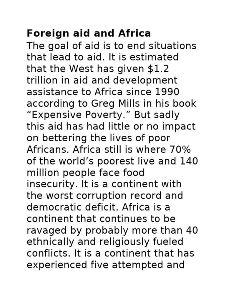 Foreign Aid and Africa | PDF