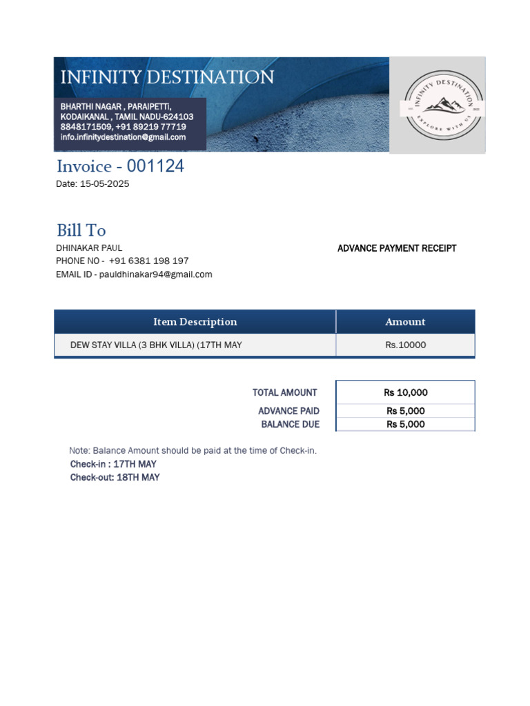 Dhinakar Invoice 1 | PDF