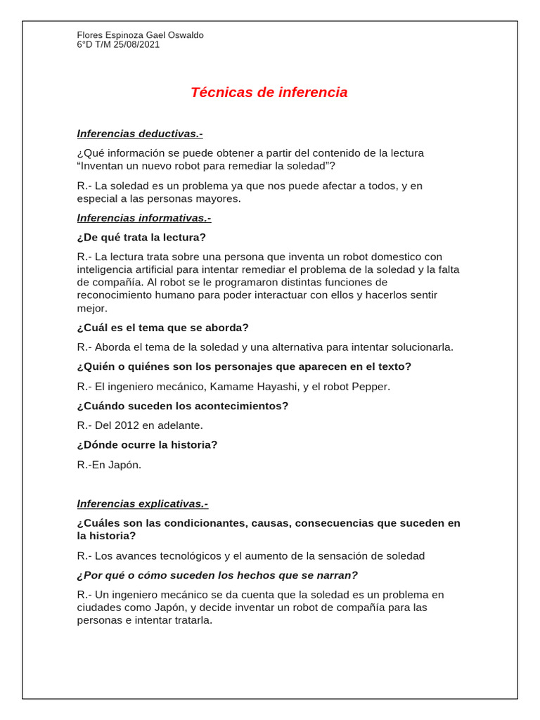 Act1.2_Inferencias | PDF | Robot | Robótica