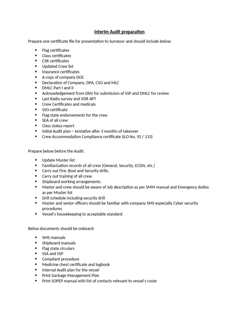 Interim Audit Preparation | PDF