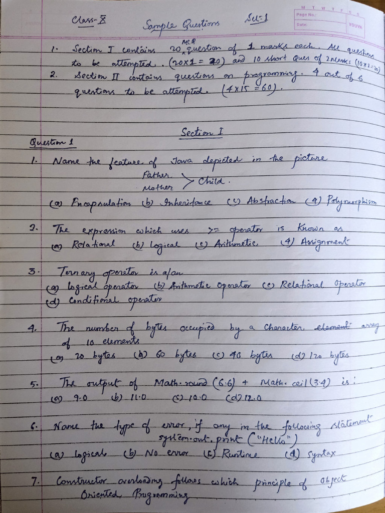 Sample Set 1 Class 10 Comp | PDF