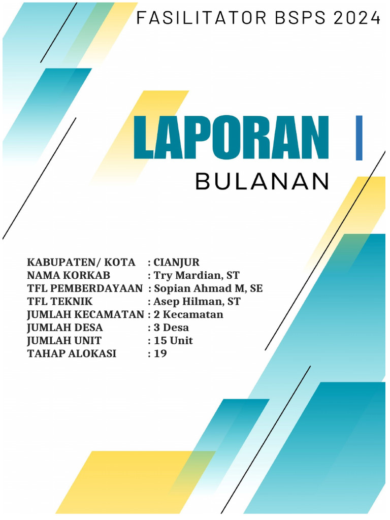 Cover Laporan Bulanan | PDF