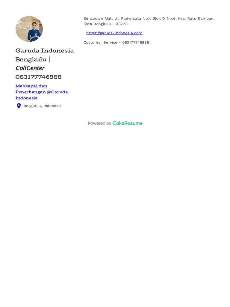 Garuda Indonesia Bengkulu _?????????? 083177746888 | PDF