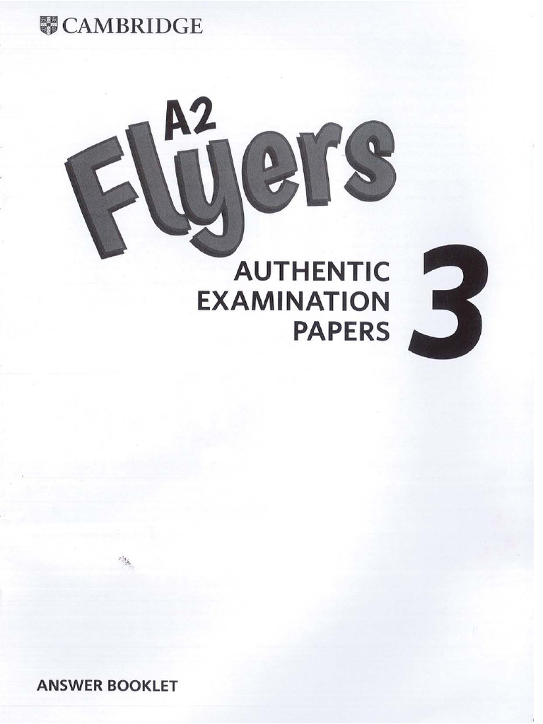 Flyers 3 - 2019 - Answer Keys - Test 1 | PDF