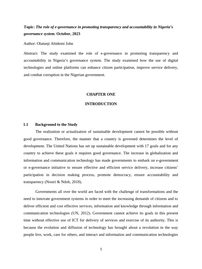 The Role of e Governance in Promoting TR CONVERT | PDF | Methodology | Governance