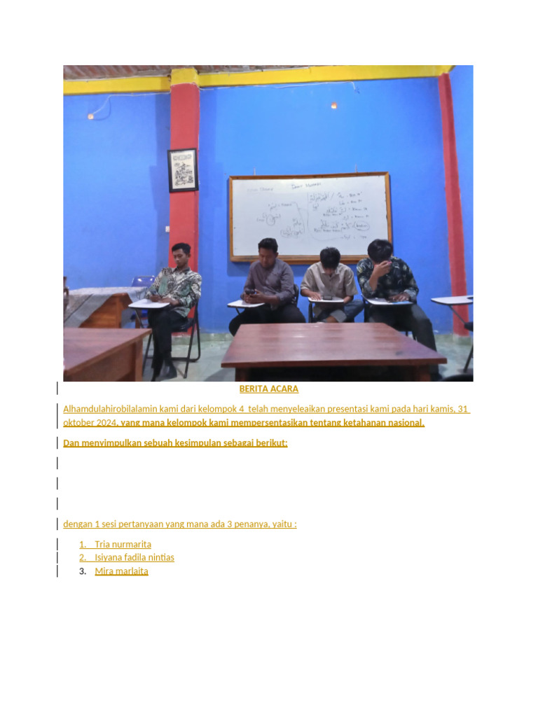 Berita Acara Mata Kuliah PKN | PDF