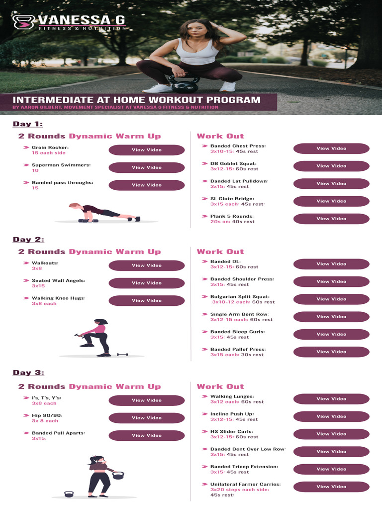 At Home Strength Training Program by VGFN | PDF | Limbs (Anatomy ...