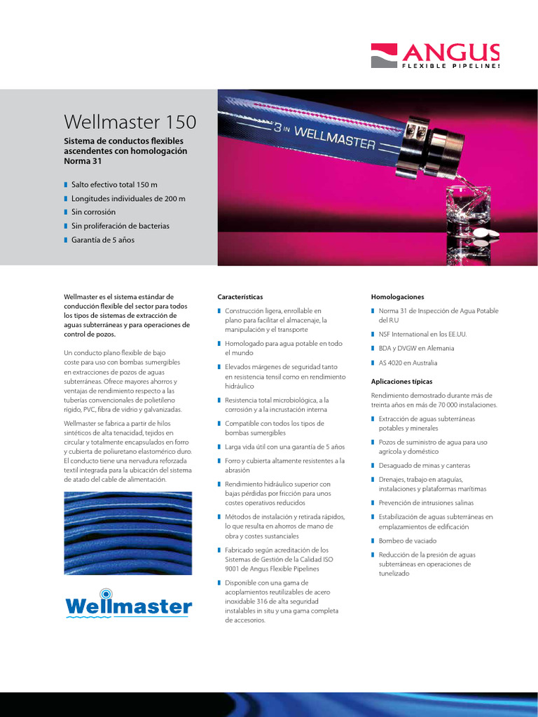 Wellmaster 150 Data - ES | PDF | Materiales