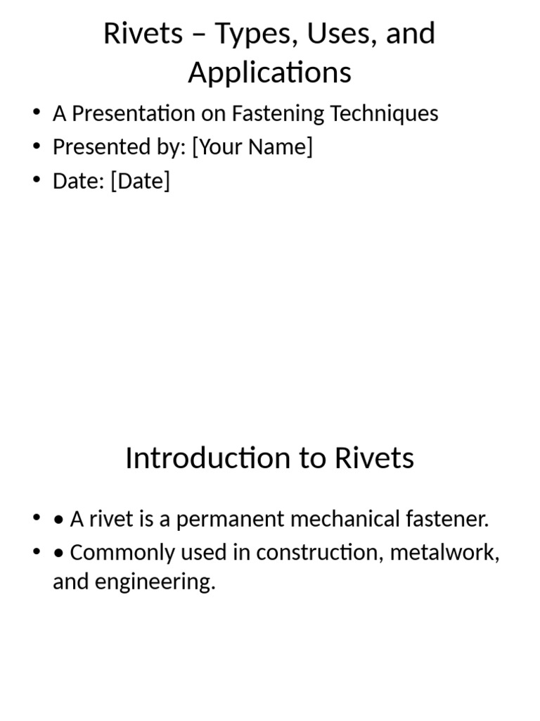 Types and Applications of Rivets | PDF