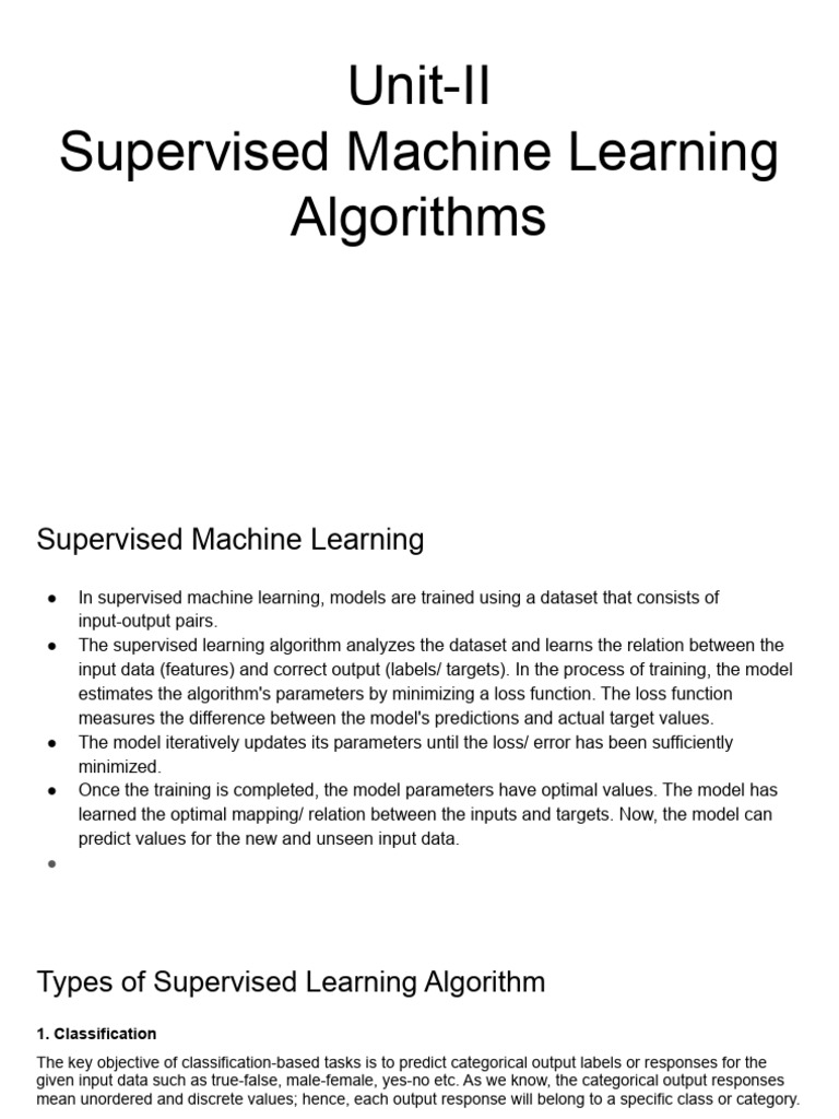Unit II | PDF | Machine Learning | Regression Analysis
