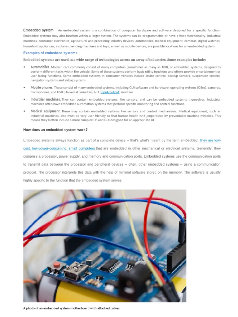 Unit IV Embedded System and Microcontroller | PDF | Embedded System | System On A Chip