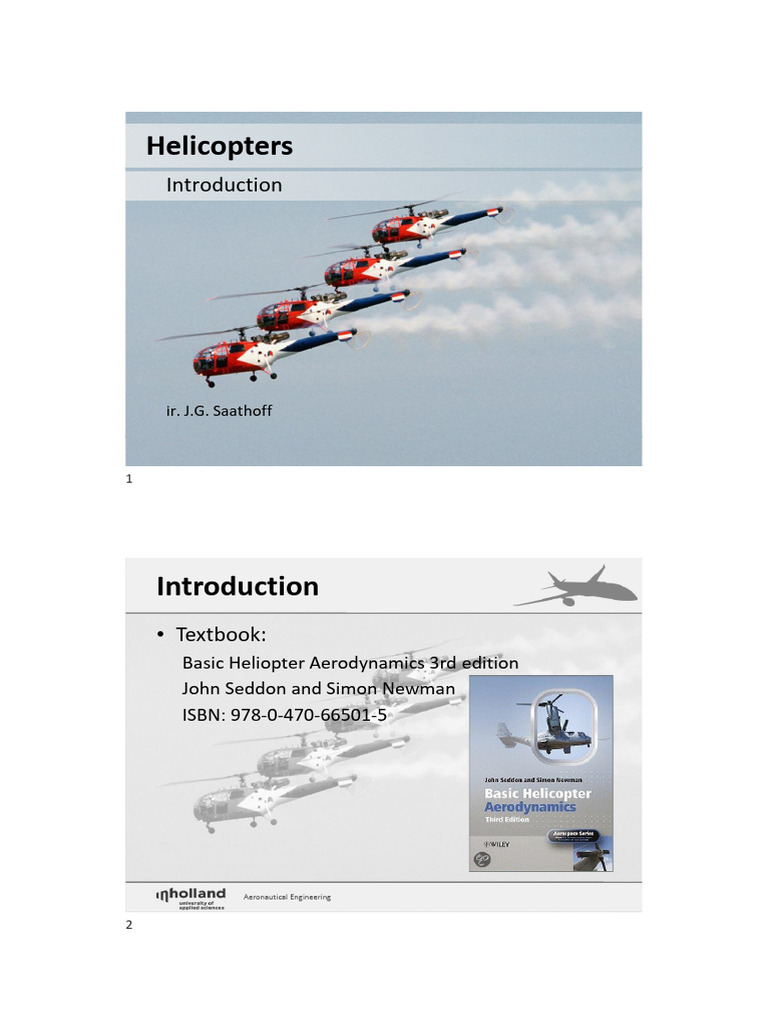 Helicopters Lecture WK 1 | PDF | Helicopter Rotor | Transport