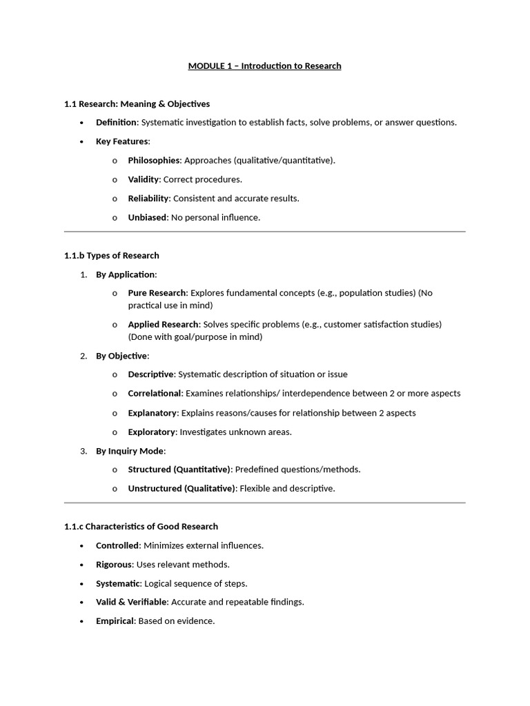 RM MODULE 1 - Intro To Research | PDF | Quantitative Research ...