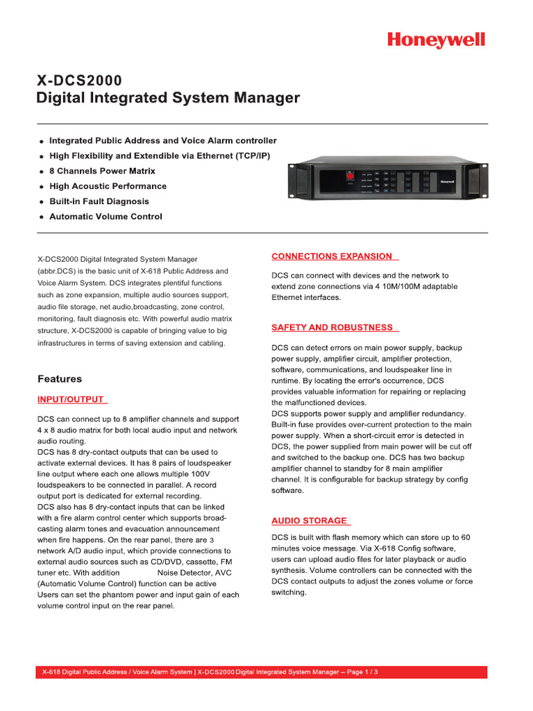 X-DCS2000 Public Address System Overview | PDF