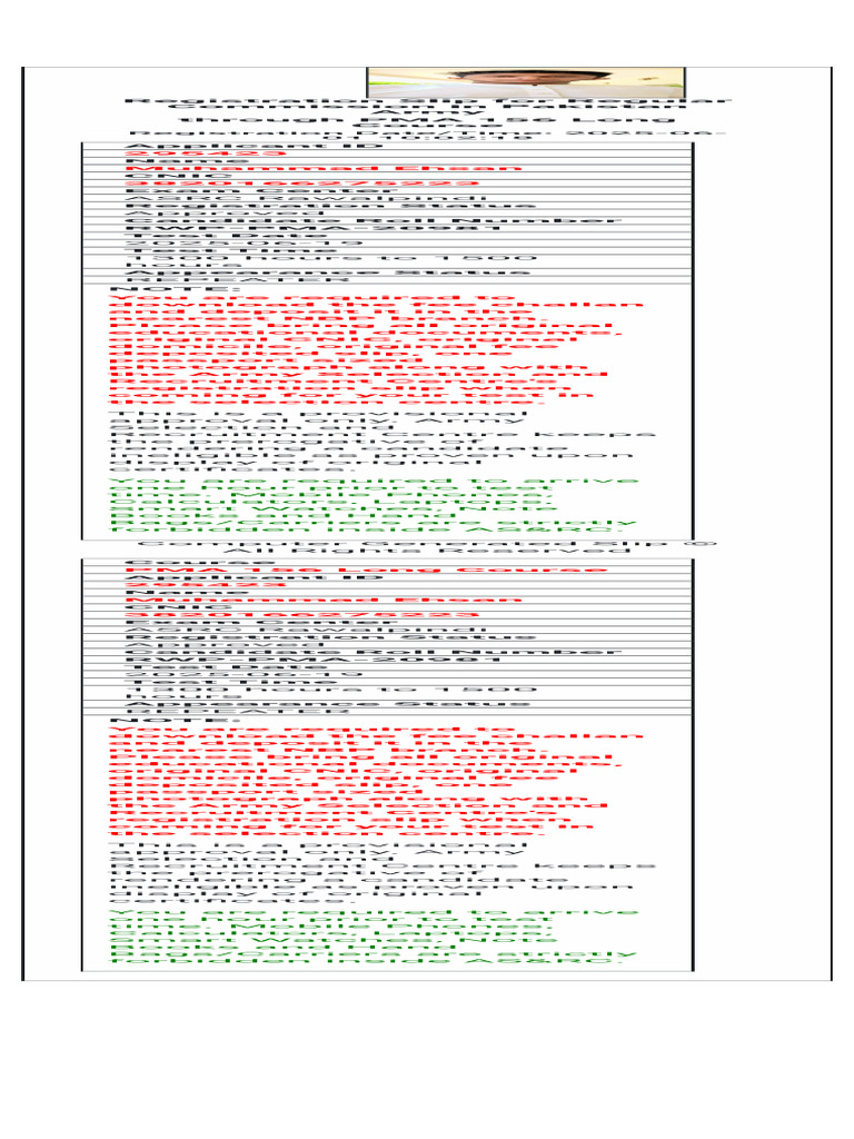 Registration Slip | PDF