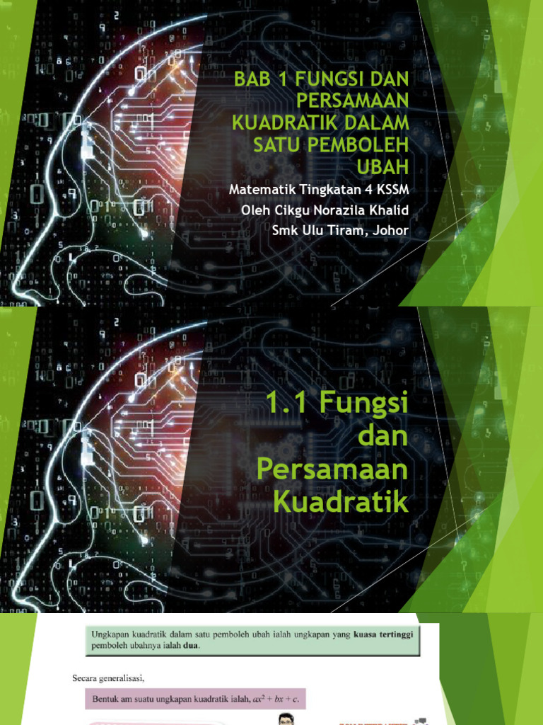 Fungsi Kuadratik Ting 4 Bab 1 | PDF