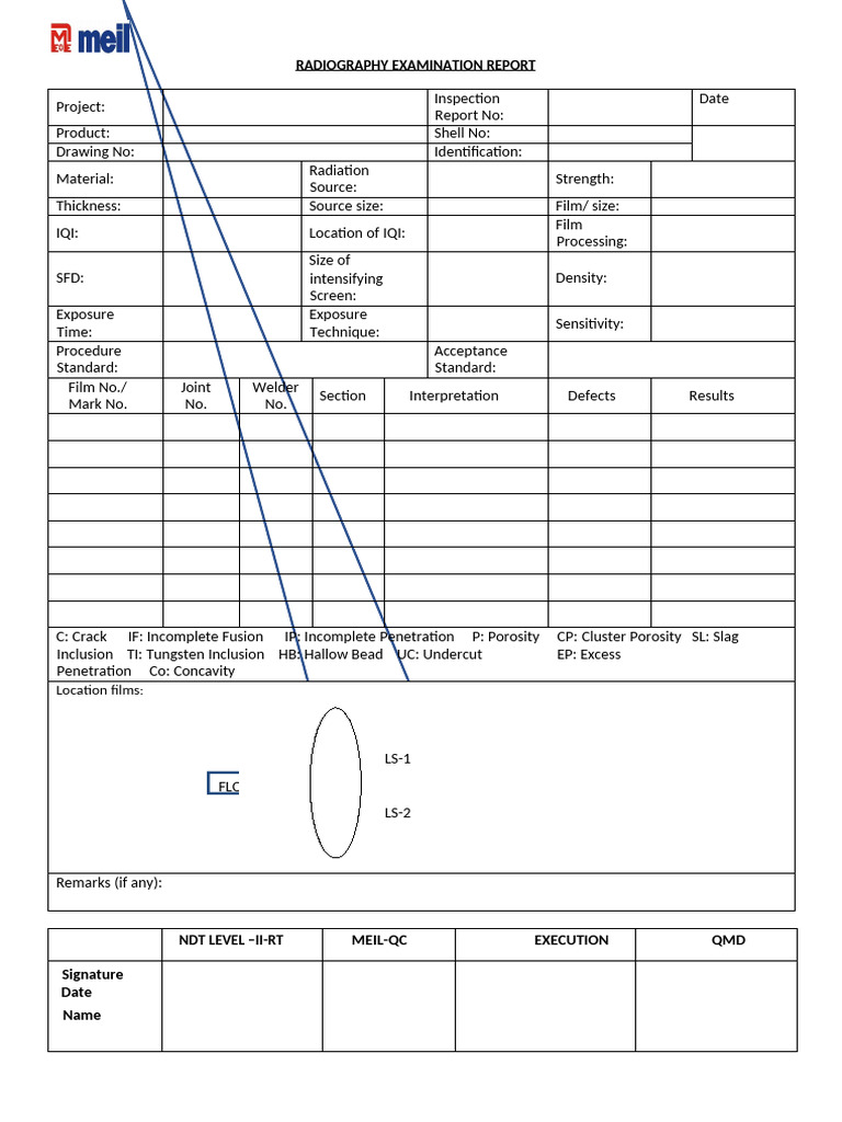 F-CO-QAM04-01 Radiography Examination Report | PDF