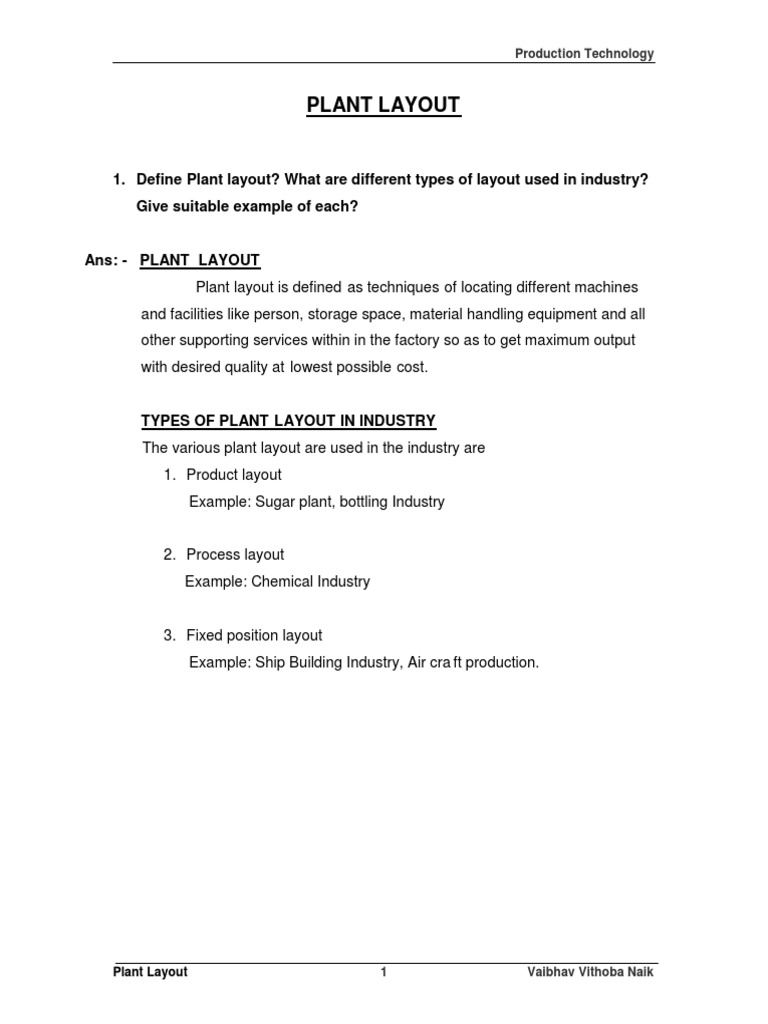 Plant Layout | PDF | Page Layout | Factory