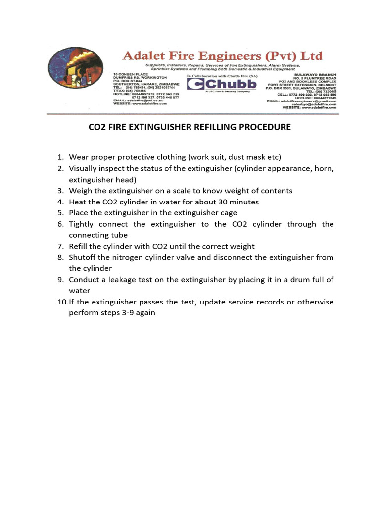 CO2 Fire Extinguisher Refilling Guide | PDF