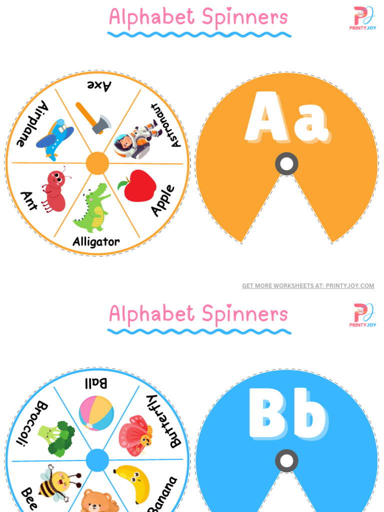 Alphabet Spinners Free Printable | PDF