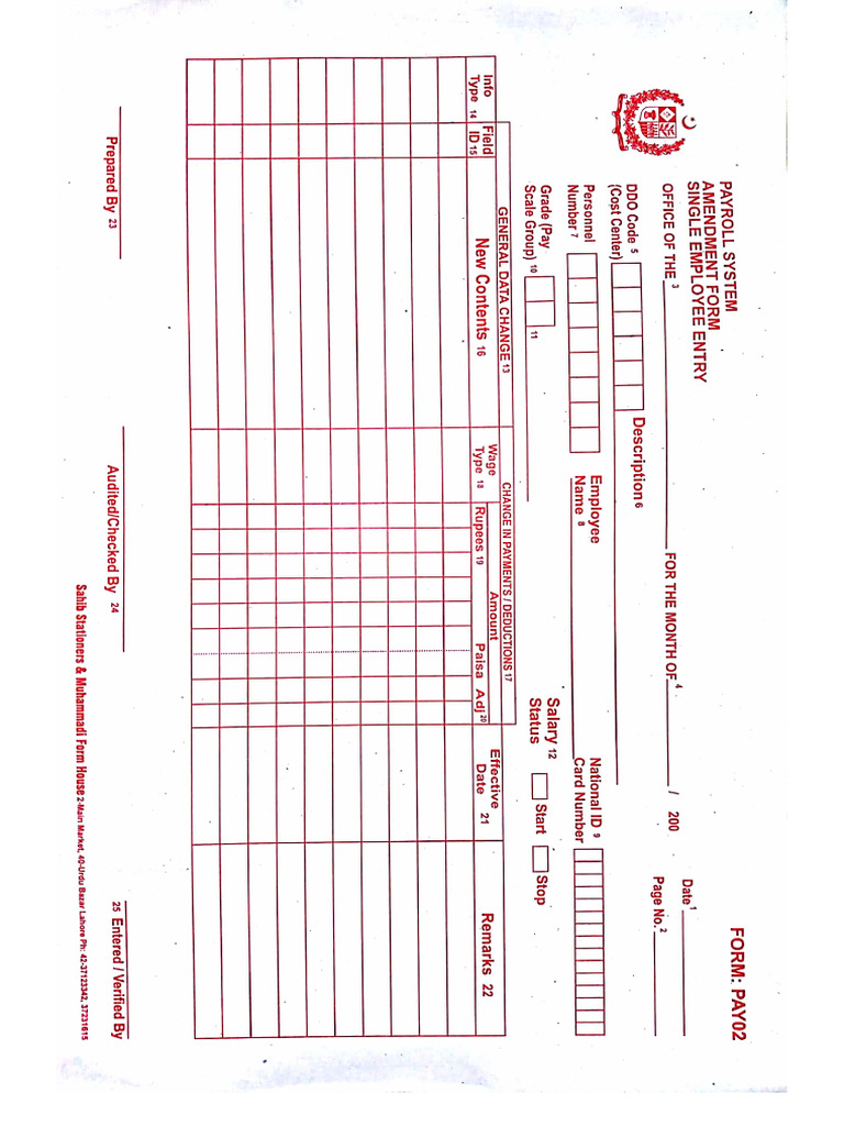 Change Form 2 | PDF