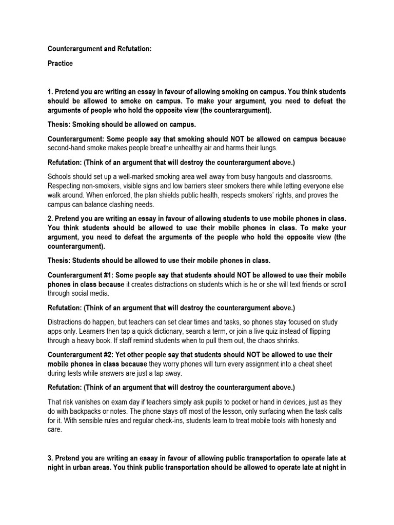 Counterargument Refutation | PDF | Public Transport
