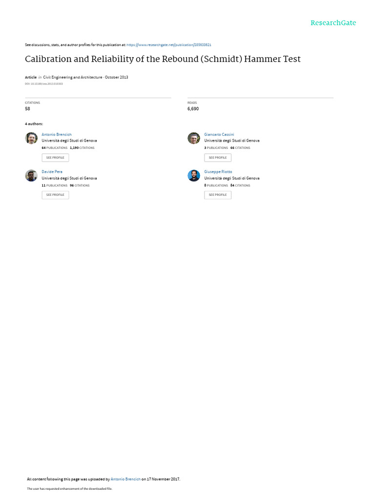 Brencich Cassini Pera Riotto Paper Final | PDF | Concrete | Strength Of Materials