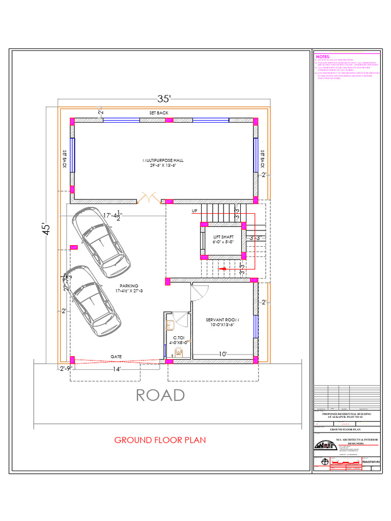Ground Floor Plan for Residential Building | PDF | Civil Engineering ...