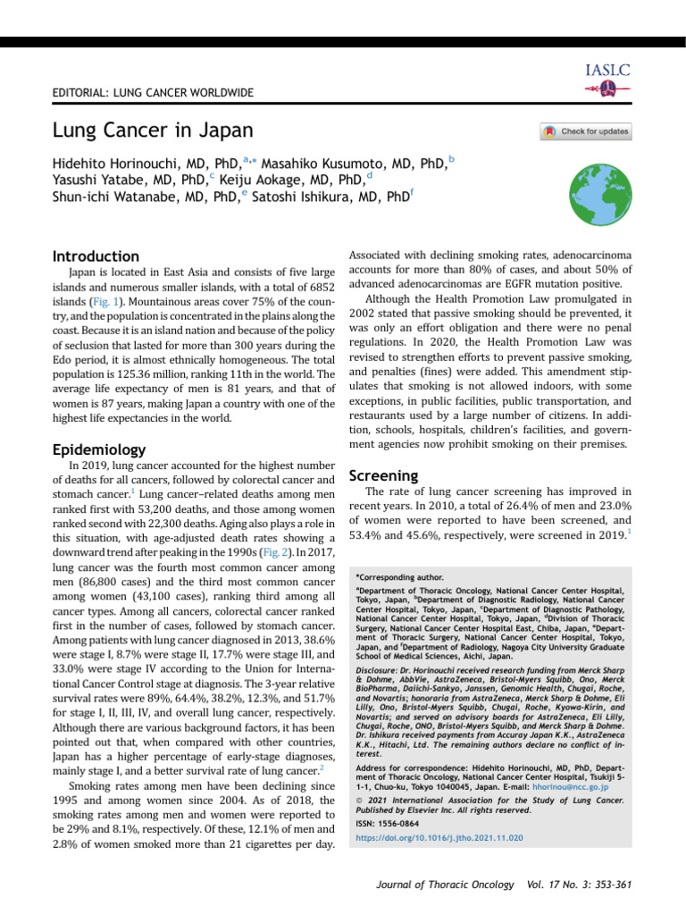 Lung Cancer Overview in Japan | PDF | Radiation Therapy | Cancer