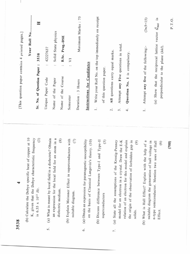 PHYSICS Solid State Physics | PDF