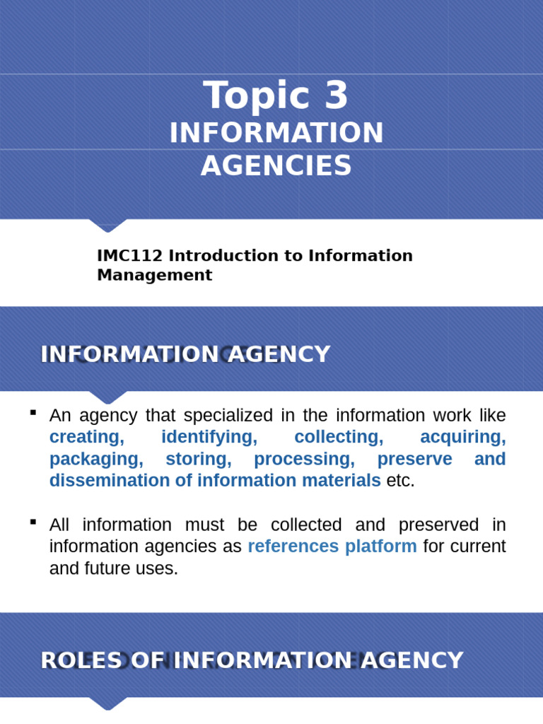 Overview of Information Agencies | PDF | Libraries | Museum