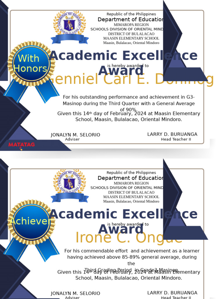 New Academic Excellence Award | PDF | Government | Public Administration