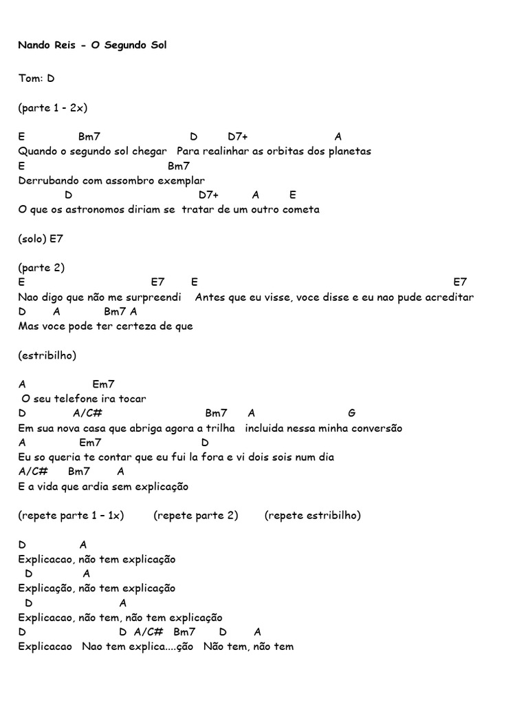 Nando Reis - O Segundo Sol (CLIQUE APOSTILAS) | PDF