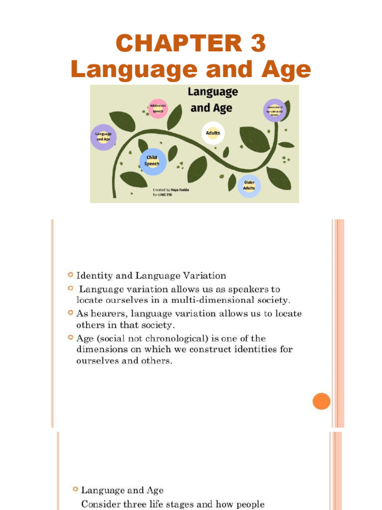 CHAPTER 3 Language and Age | PDF