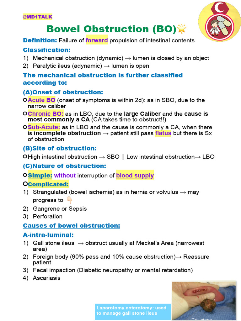 Bowel Obstruction: Types, Causes, and Management | PDF | Constipation ...
