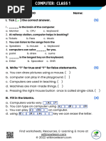 The Keyboard: Grade 1 | PDF