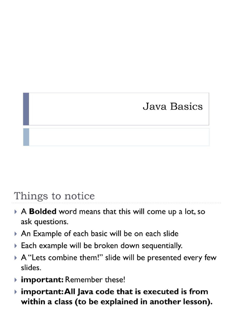 Java Basics | PDF