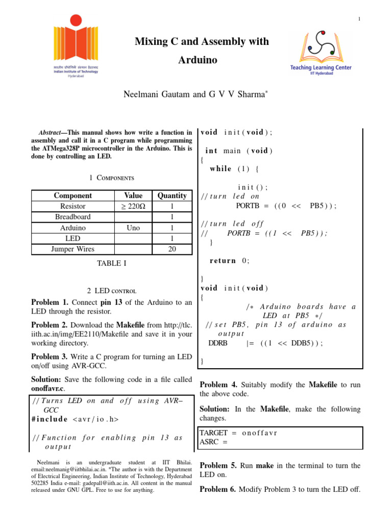 GVV Neelmani GCC Assembly | PDF | Arduino | Software Engineering