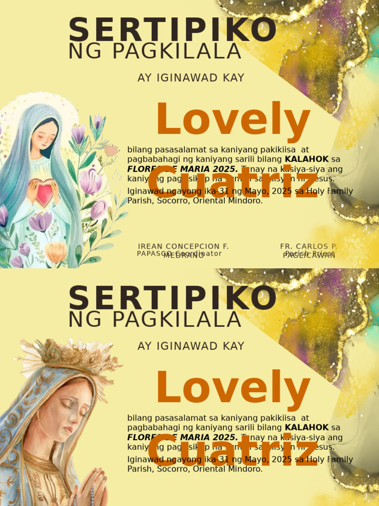 Flores de Maria Certificate | PDF