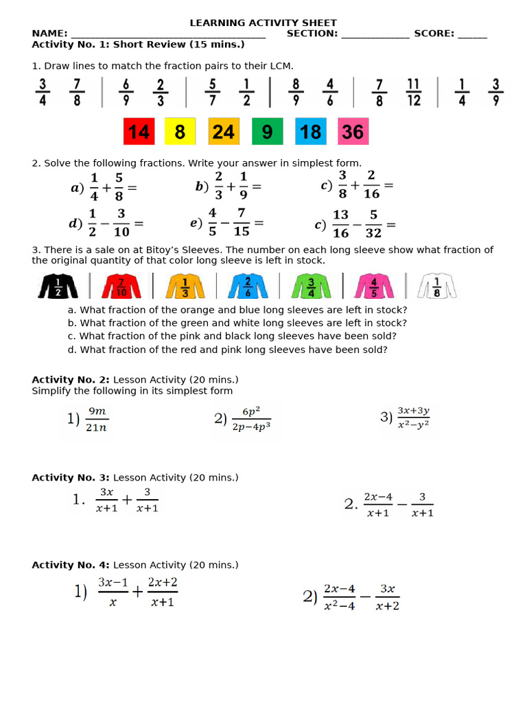 Las Math 8 Lesson 6 | PDF