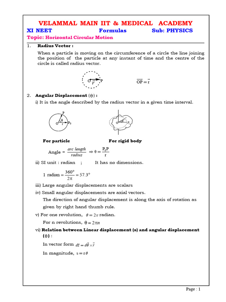 01 Horizontal Circular Motion | PDF | Acceleration | Force