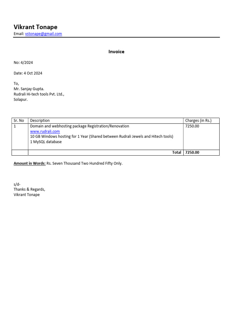 Hitech Invoice 2024 | PDF