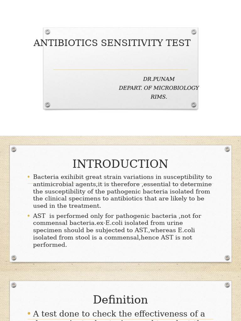Antibiotic Sensitivity Test | PDF | Beta Lactamase | Microbiology