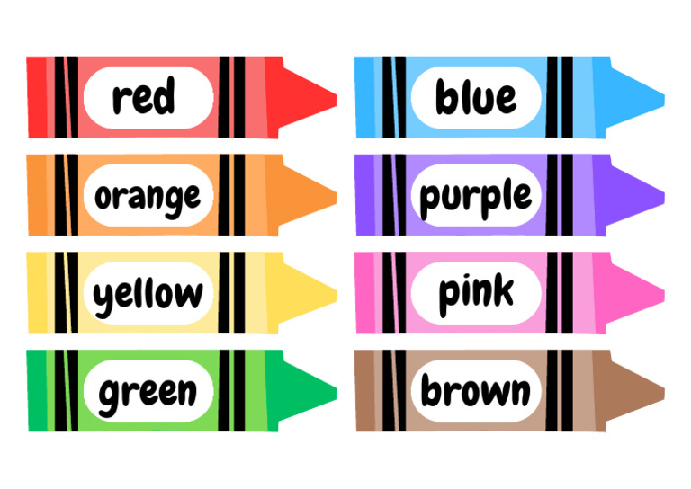 Small Crayon Color Flashcards in Colorful Illustrative Style | PDF