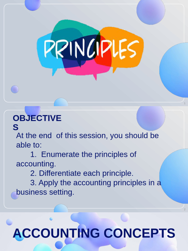 Accounting Principles Overview Guide | PDF | Historical Cost | Accounting