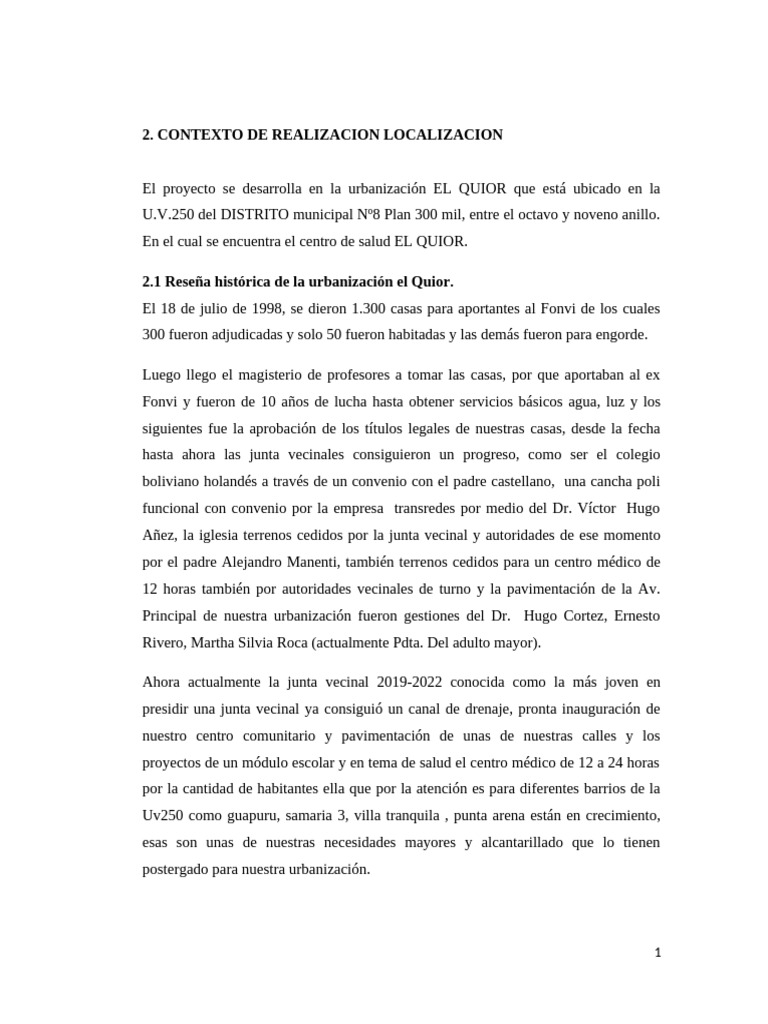 Urbanización El Quior y su Centro de Salud | PDF | Cuidado de la salud