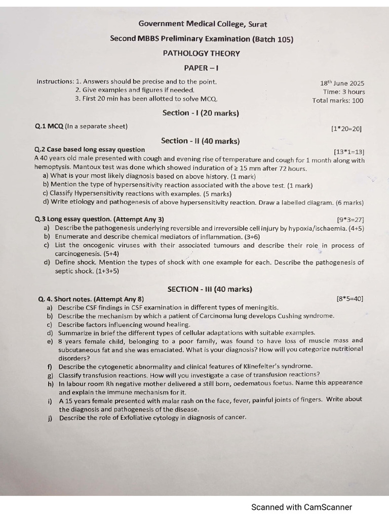 GMCS Patho Prelims - 2025 | PDF
