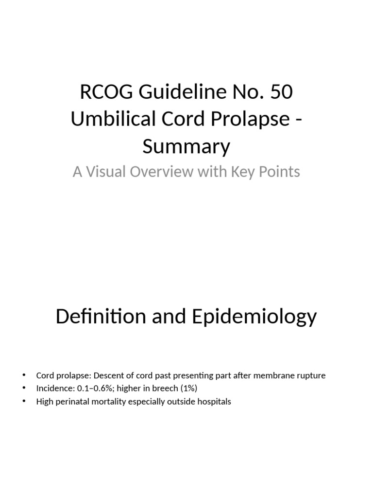 RCOG Guidelines on Cord Prolapse Management | PDF