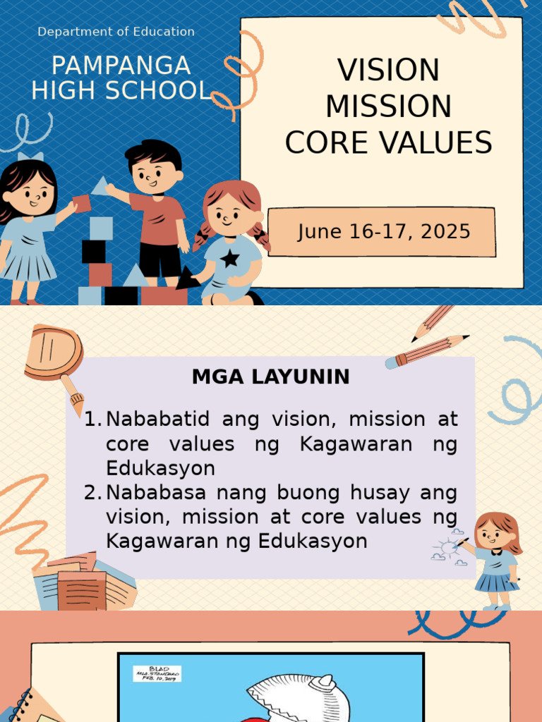 DepEd Vision, Mission, and Core Values | PDF | Cognition | Learning
